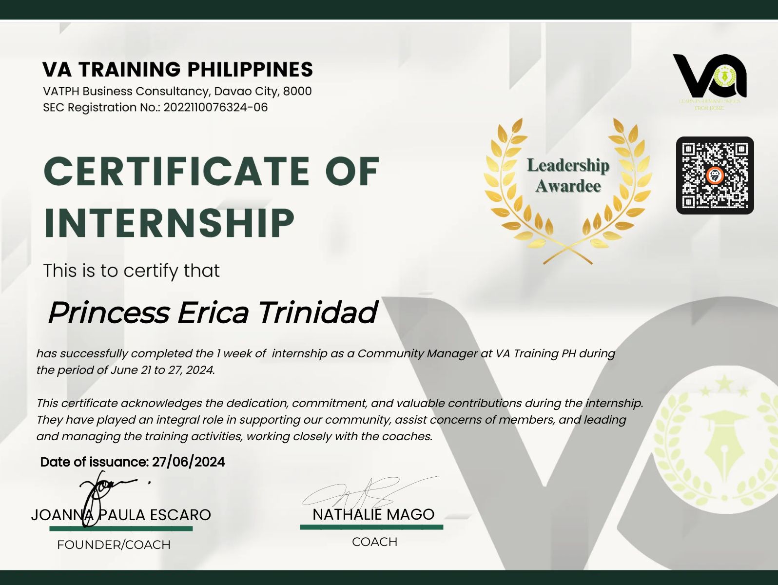 Princess Erica Trinidad | Certopus